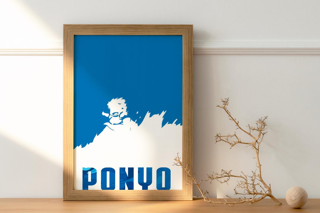 Minimalist Ponyo Digital Print Studio Ghibli Wall Art Anime Poster ...