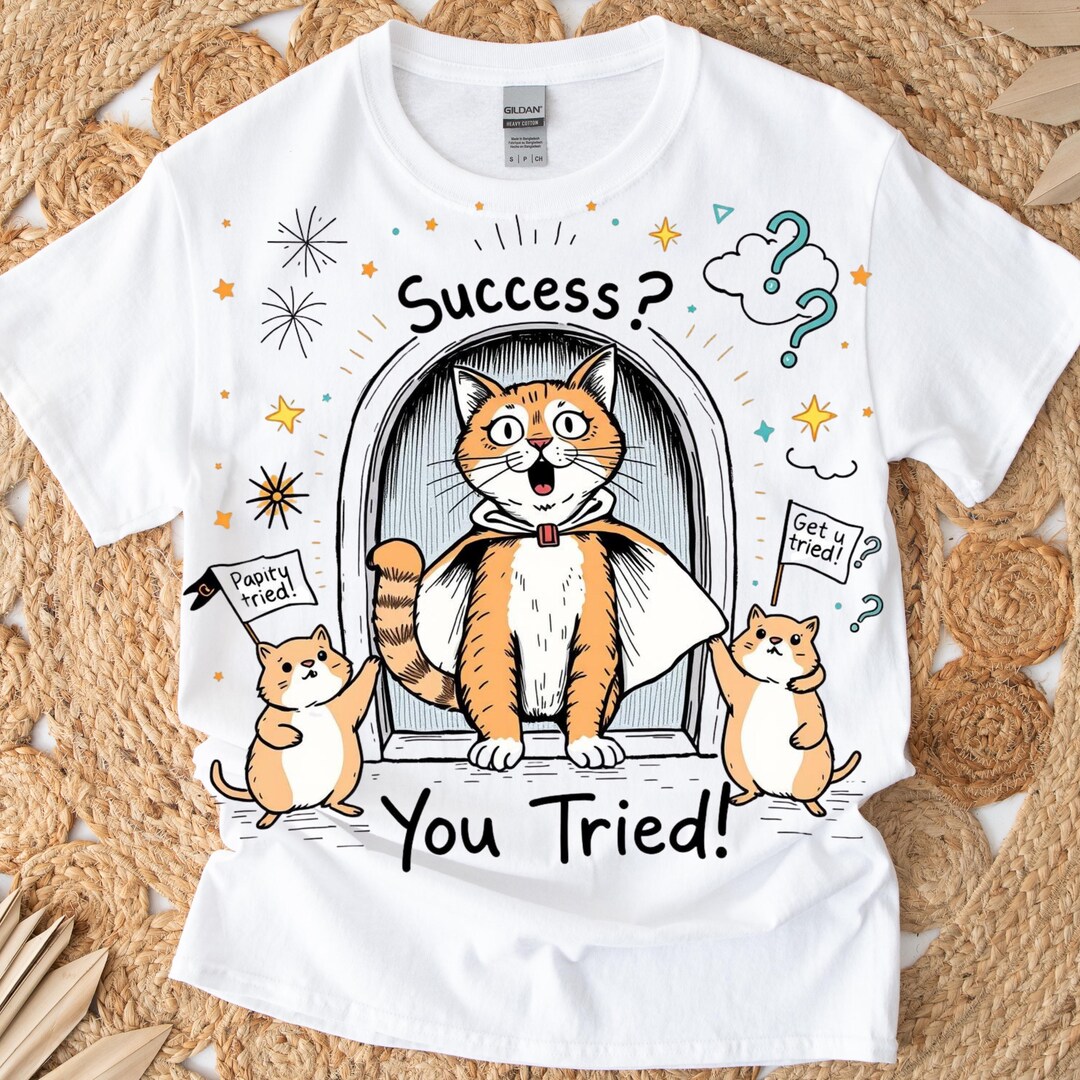 Funny Cat Success Quote PNG, You Tried Sarcastic Animal Sublimation ...