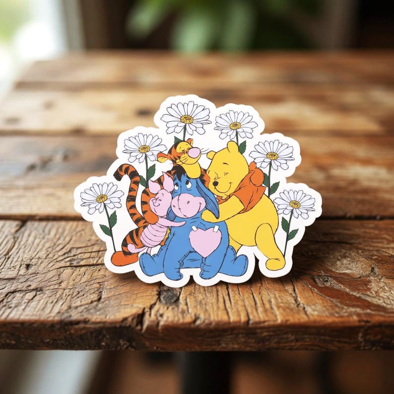 Pooh Friends Sticker, Magic Kingdom Family Trip Vinyl Decal, Cartoon ...