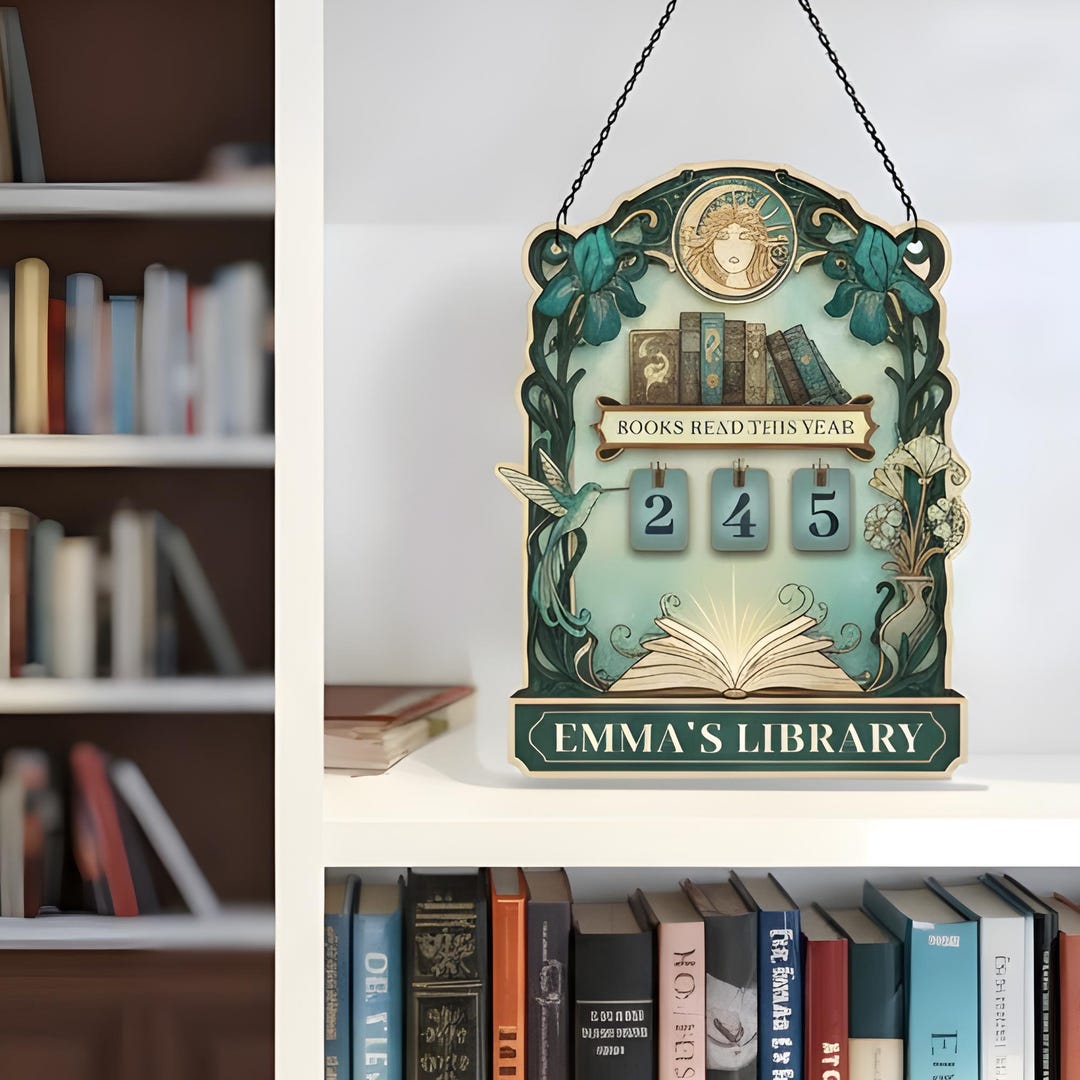 Vintage Book Read Tracker, Personalized Book Lover Gift, Reading ...