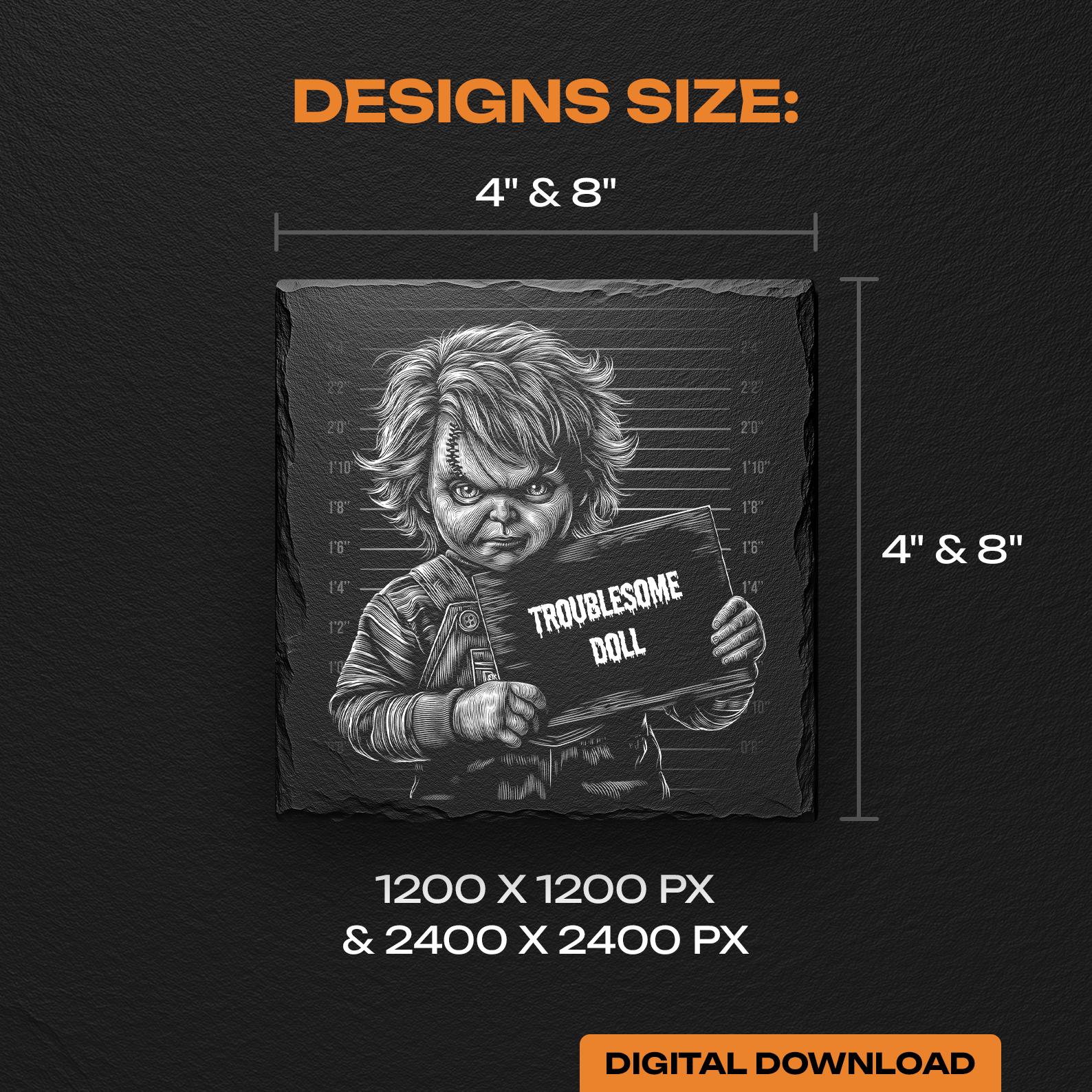 Horror Movie Mugshot Laser Engraving Files – Creepy Villains PNG Bundle ...