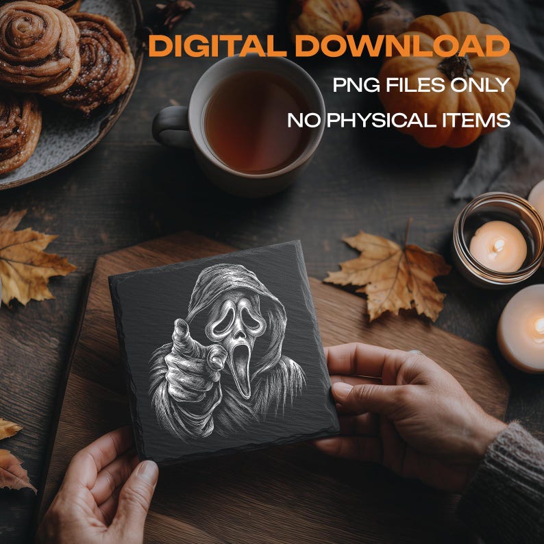 Halloween Horror Movie Characters Laser Engraving PNG Bundle: Slate ...