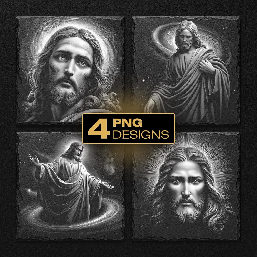 Cosmic Jesus Slate Coasters PNG Bundle | Laser Engraving Designs ...