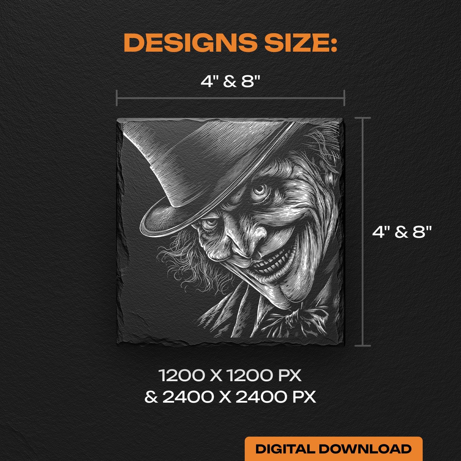 Horror Movie Faces Halloween Laser Engraving Files – Slate Coaster PNG ...