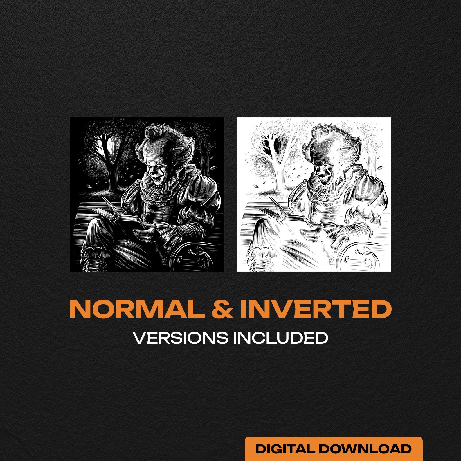 Horror Villains Reading in Park PNG Bundle, Laser Engraving Files for ...