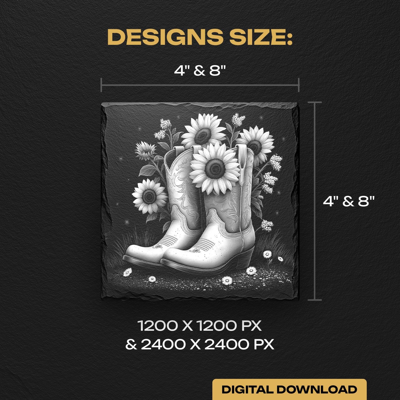 Sunflowers Laser Engraving PNG Bundle: Slate Coaster Designs (digital ...