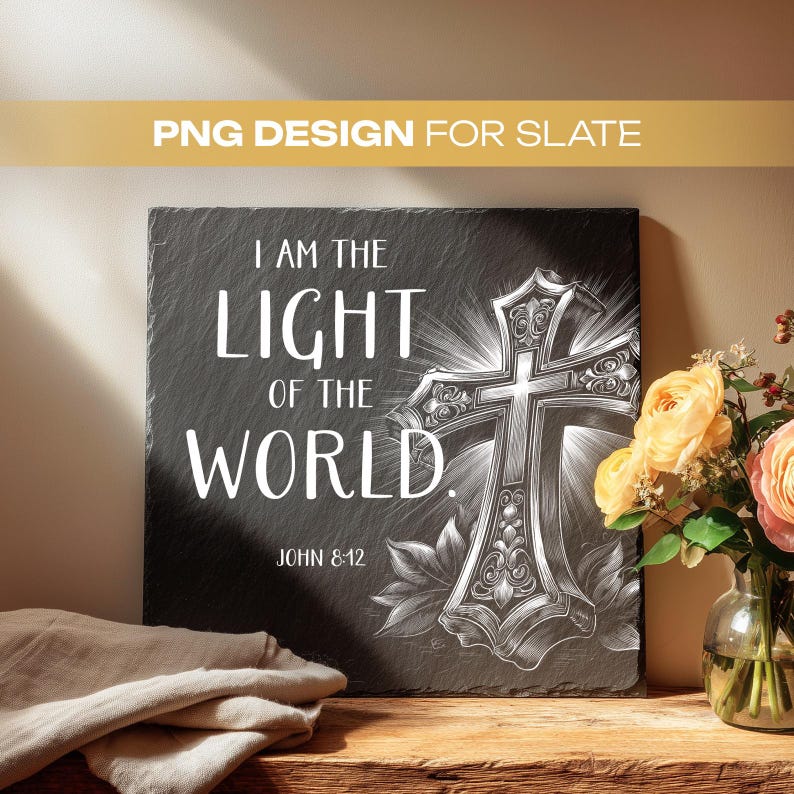 Christian Slate Coaster PNG Design: Laser Engraving File, Digital ...
