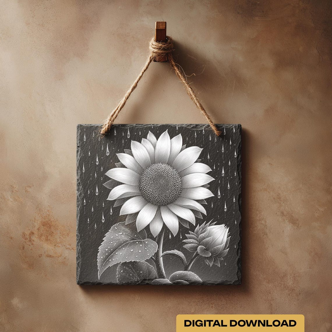 Sunflowers Laser Engraving PNG Bundle: Slate Coaster Designs (digital ...
