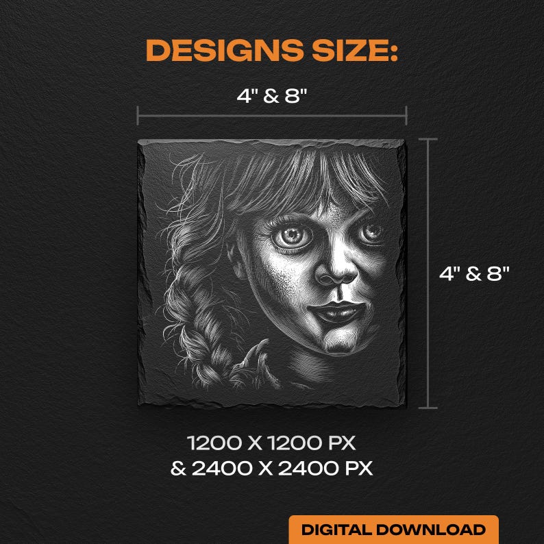 Halloween Horror Movie Faces Laser Engraving PNG Bundle: Slate Coaster ...