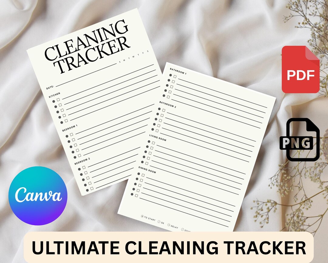 Ultimate Cleaning Tracker Printable – Minimalist Digital Home Cleaning ...