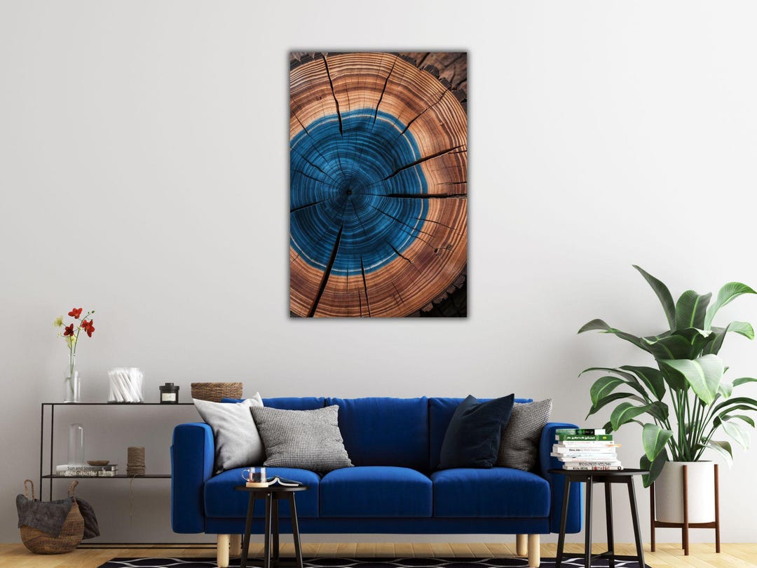 Colorful Tree Ring Canvas Print: Minimalist Wood Wall Art - Etsy