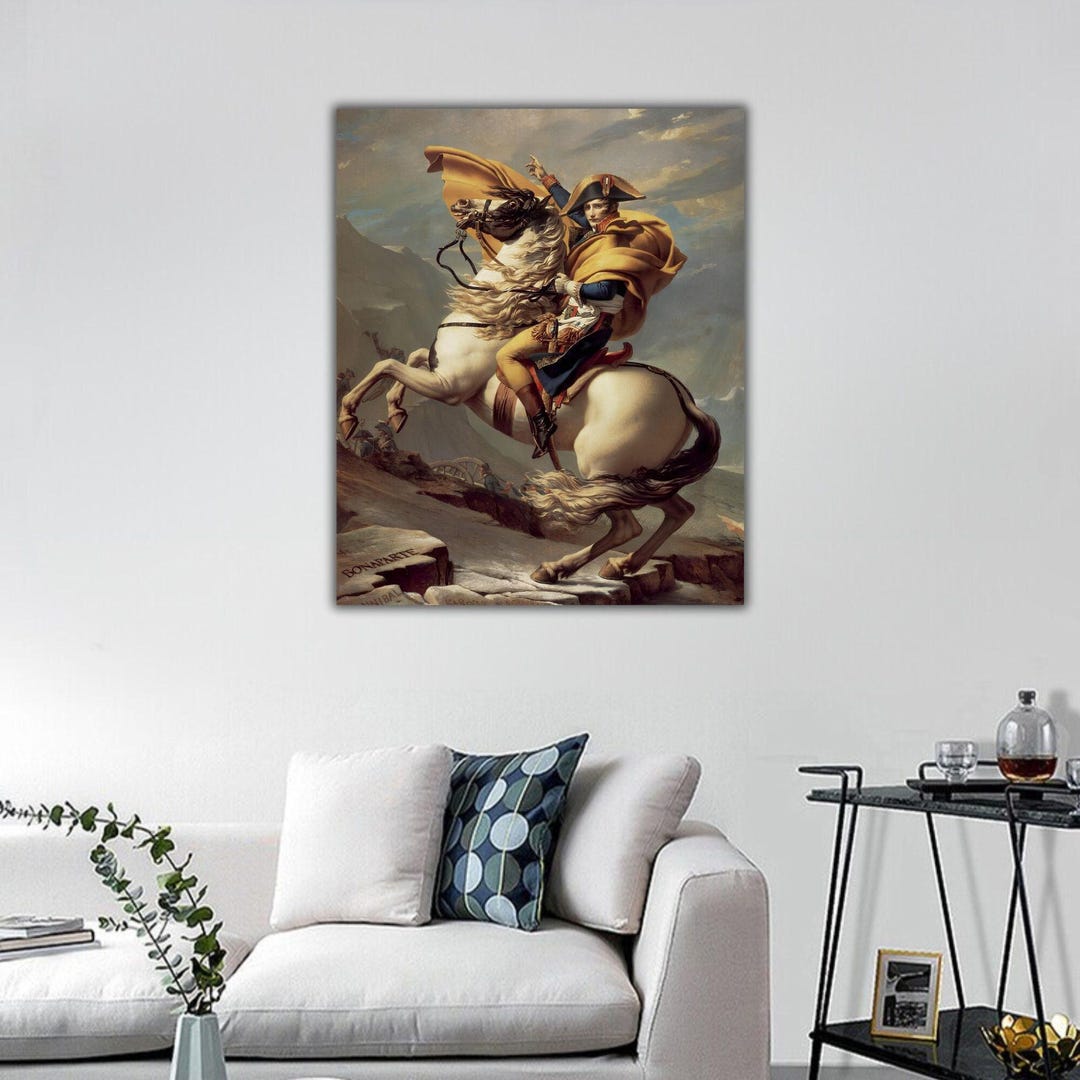 Napoleon Crossing the Alps Wall Art, Napoleon Bonaparte Canvas Print ...