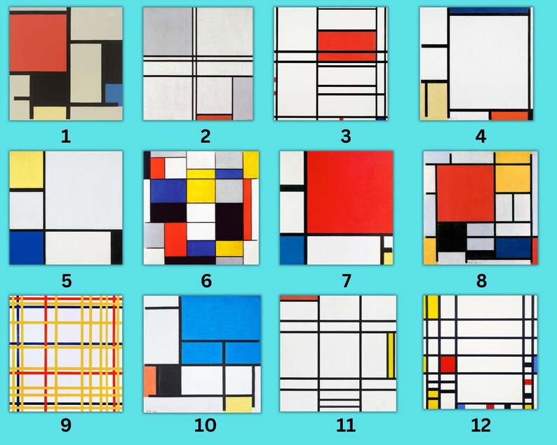 Custom Piet Mondrian Composition Wall Art, Choose One of From Mondrian ...