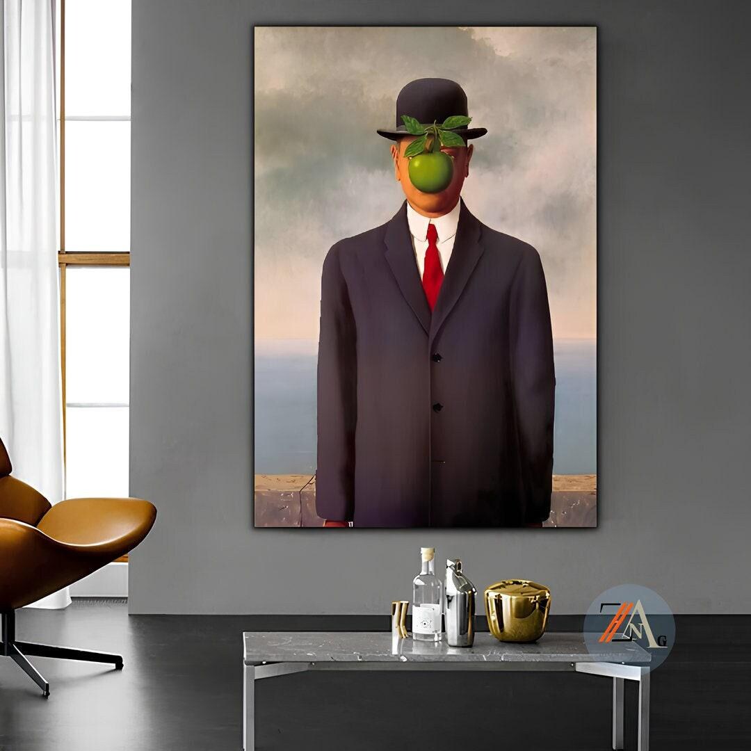 Rene Magritte 'son of Man' Canvas Print: Surrealist Wall Art - Etsy