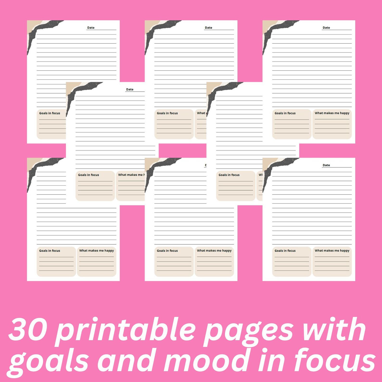 Printable Leopard Planner | 6x8 in Notebook PDF | Instant Download ...