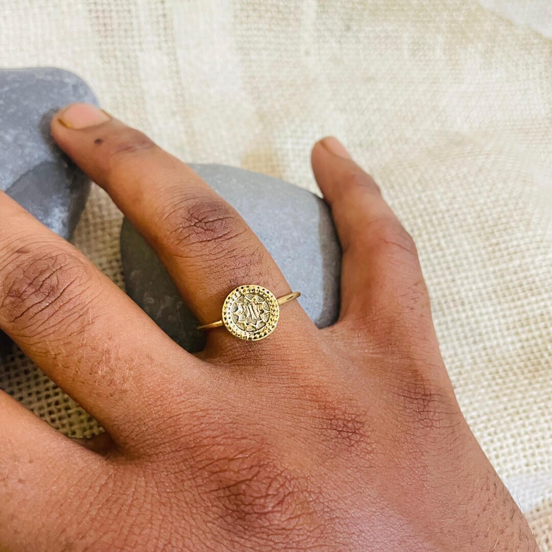 Gold Plated Brass Mandala Ring: Dainty Geometric Jewelry - Etsy
