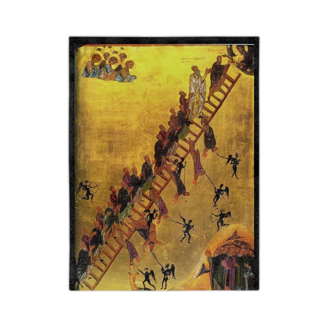 Ladder of Divine Ascent Icon Blanket: Orthodox Spiritual Decor - Etsy