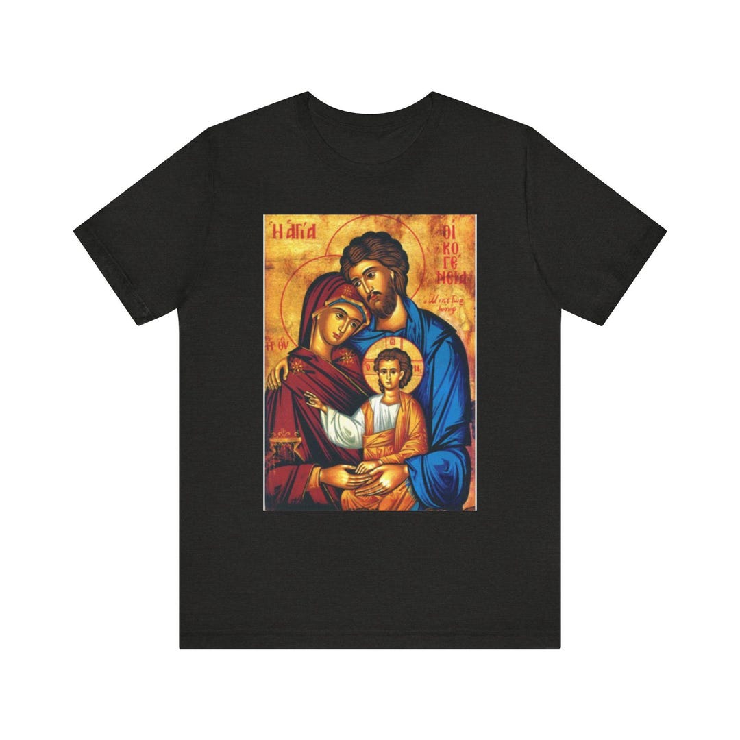 Holy Family Icon T-shirt: Catholic Orthodox Christian Apparel - Etsy