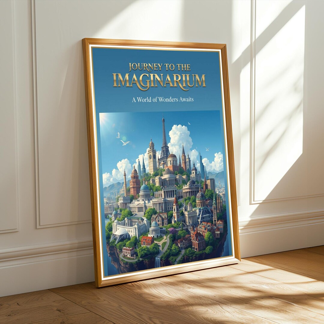 Fantastical World City Poster Cityscape Illustration Contemporary ...