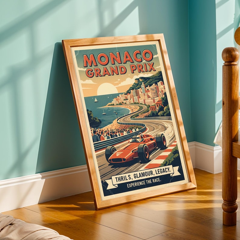 Monaco Street Circuit Poster – Vintage Motorsport Car Wall Art - Etsy UK