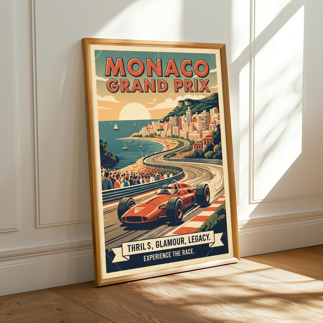 Monaco Street Circuit Poster – Vintage Motorsport Car Wall Art - Etsy UK
