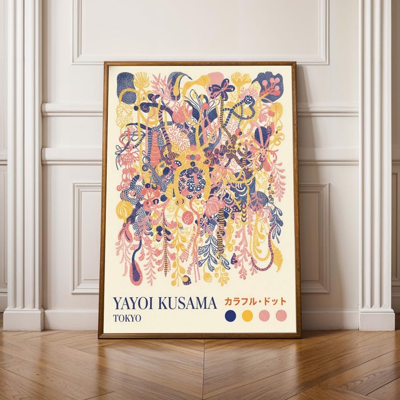 Yayoi Kusama Poster Kusama Style Dot Pattern Japanese Wall Art Print ...