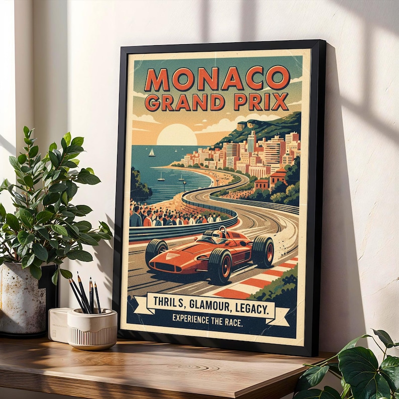 Monaco Street Circuit Poster – Vintage Motorsport Car Wall Art - Etsy UK