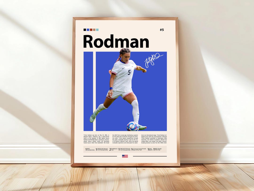 Trinity Rodman Poster, USWNT Poster, Washington Spirit Print, Sports ...