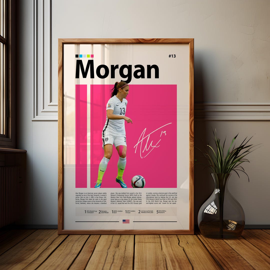 Alex Morgan Poster, USA Women Footballer, Soccer Gifts, Sports Poster ...