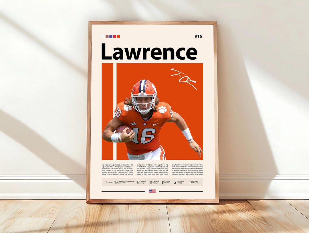 Trevor Lawrence Poster, Jacksonville Jaguars, NFL Poster, Sports Poster ...