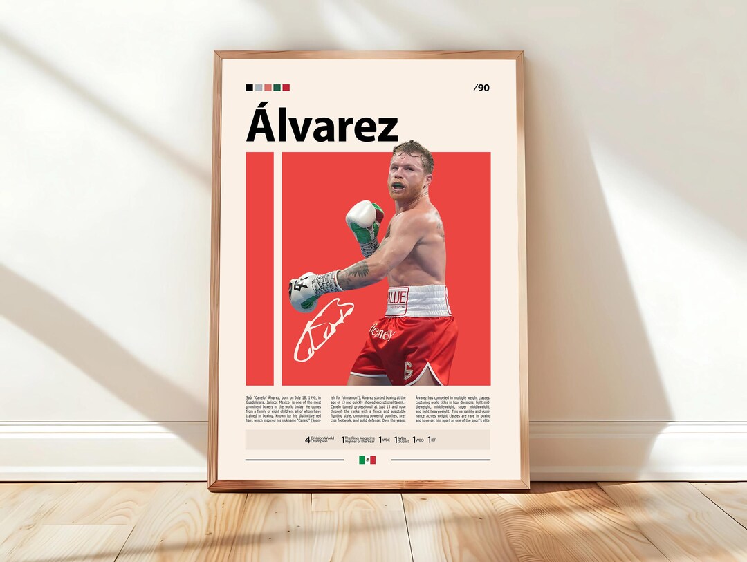 Canelo Alvarez Poster, Boxing Poster, Sports Poster, Boxing Wall Art ...