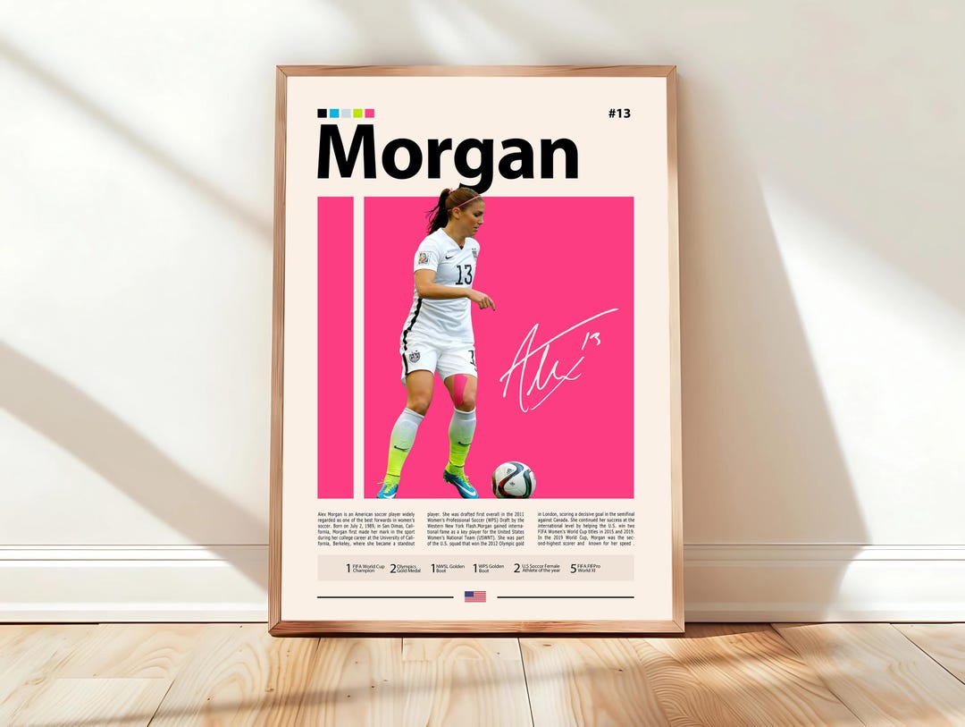 Alex Morgan Poster, USA Women Footballer, Soccer Gifts, Sports Poster ...