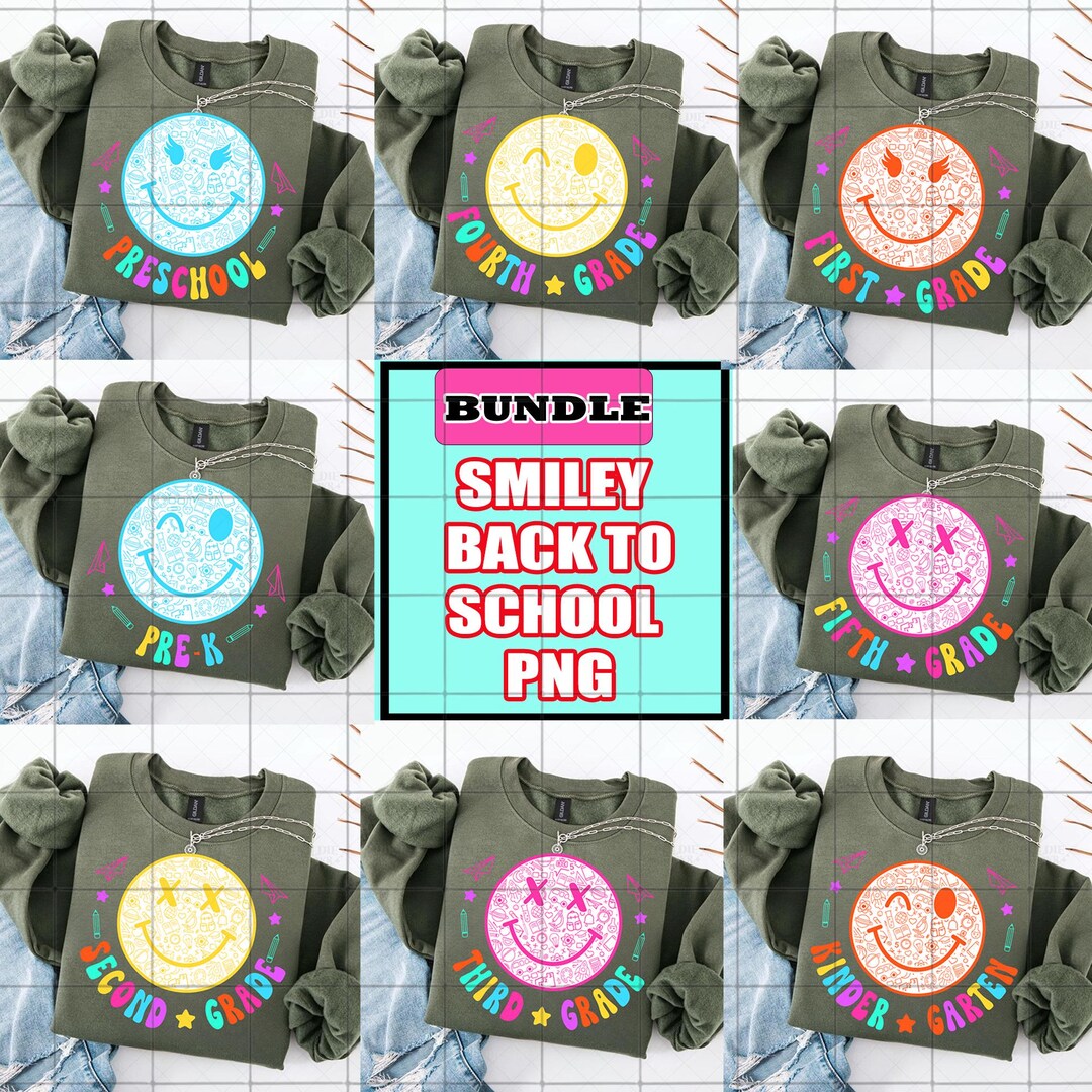 Smiley Back to School PNG, First Day of School Png, School Vibes Png ...