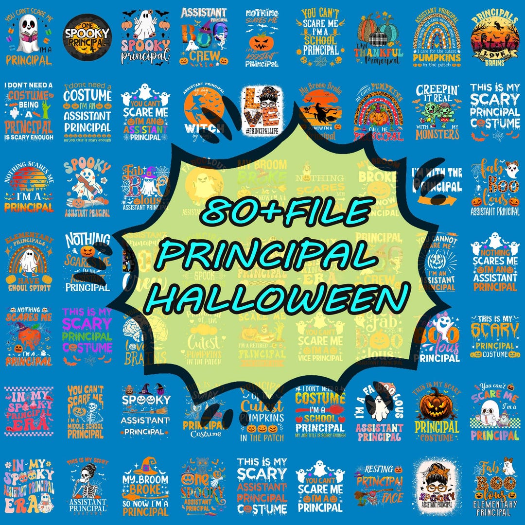 80+ Principal Halloween Mega Bundle PNG, Spooky Principal Sublimation ...