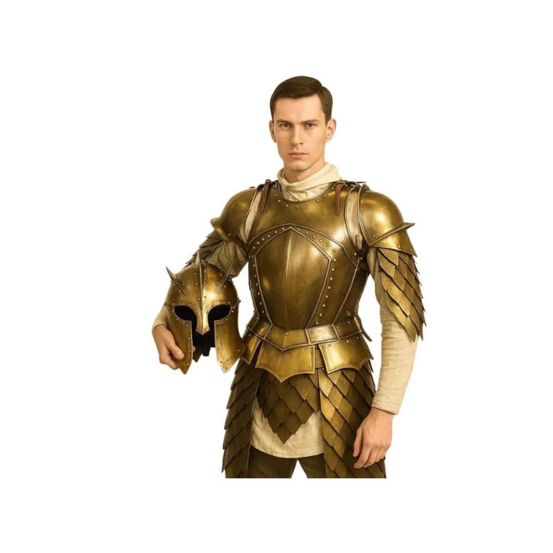 Medieval Gold Armor Costume, Kings Guard Style Half Body Cuirass With ...