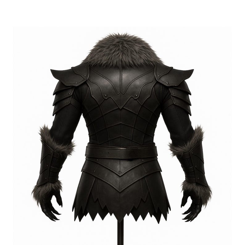 Handmade Black Leather Fur Armor: Medieval Viking Cosplay Costume - Etsy