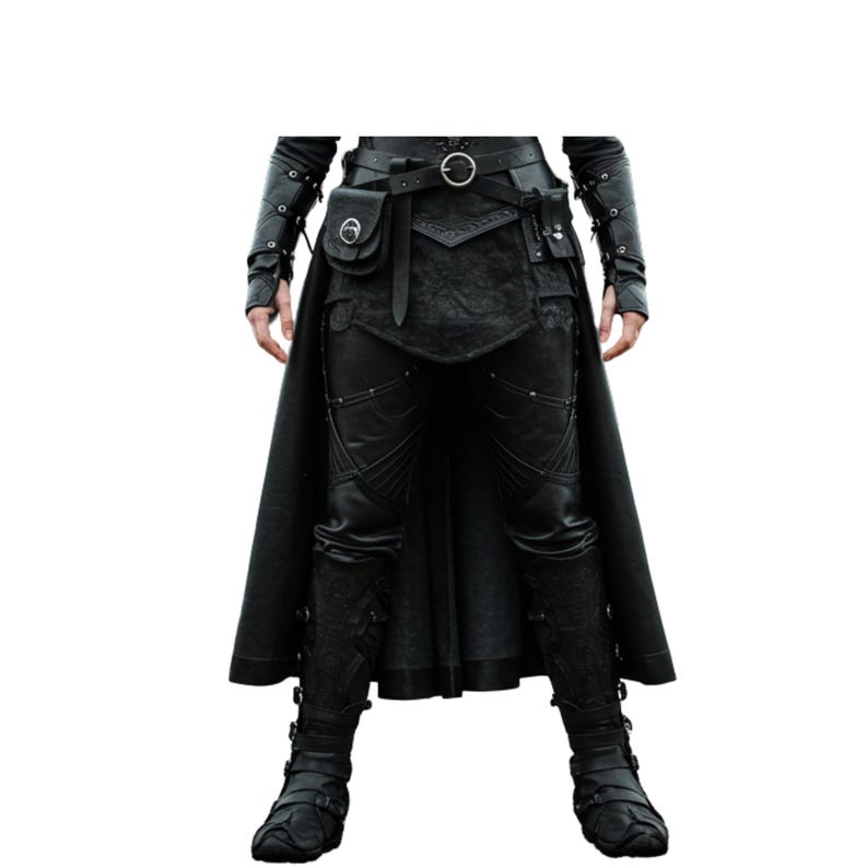 Handmade Viking Huntress Leather Armor: Hooded Fur Cloak, Dark Fantasy ...