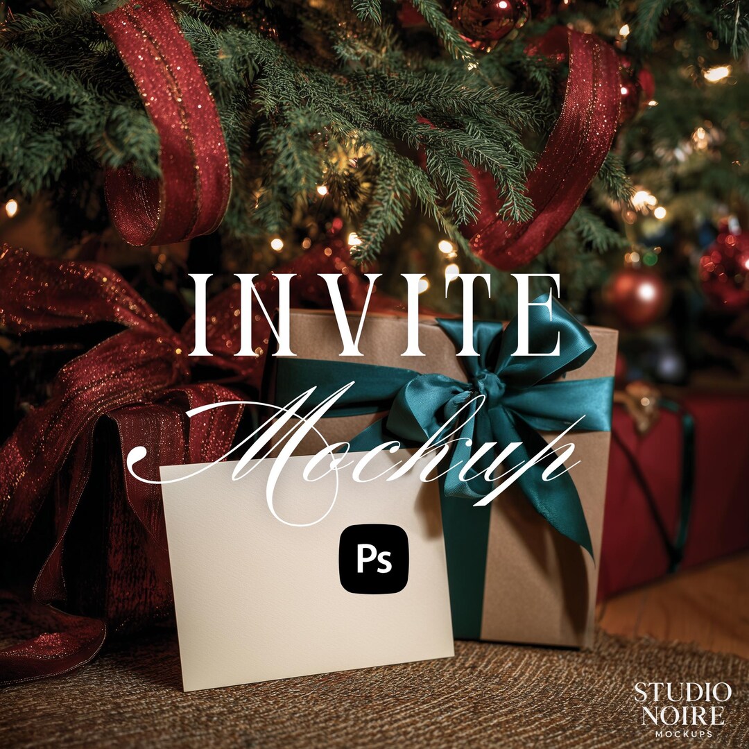 Christmas Invitation Mockup, Holiday Mockup, Mockup Invitations ...
