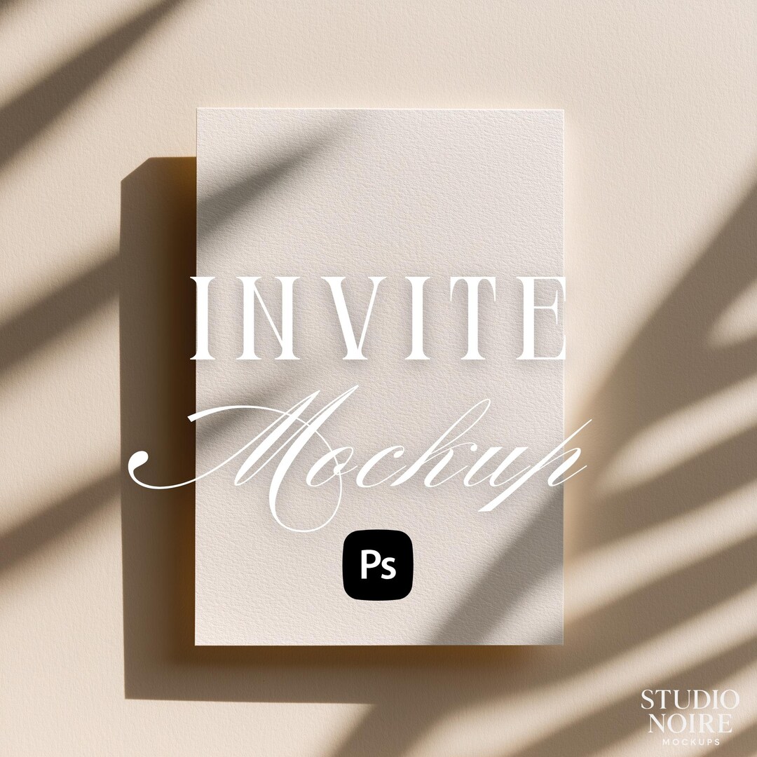 Invitation Mockup, Wedding Invite Mockup, Minimalist Invite Photoshop ...