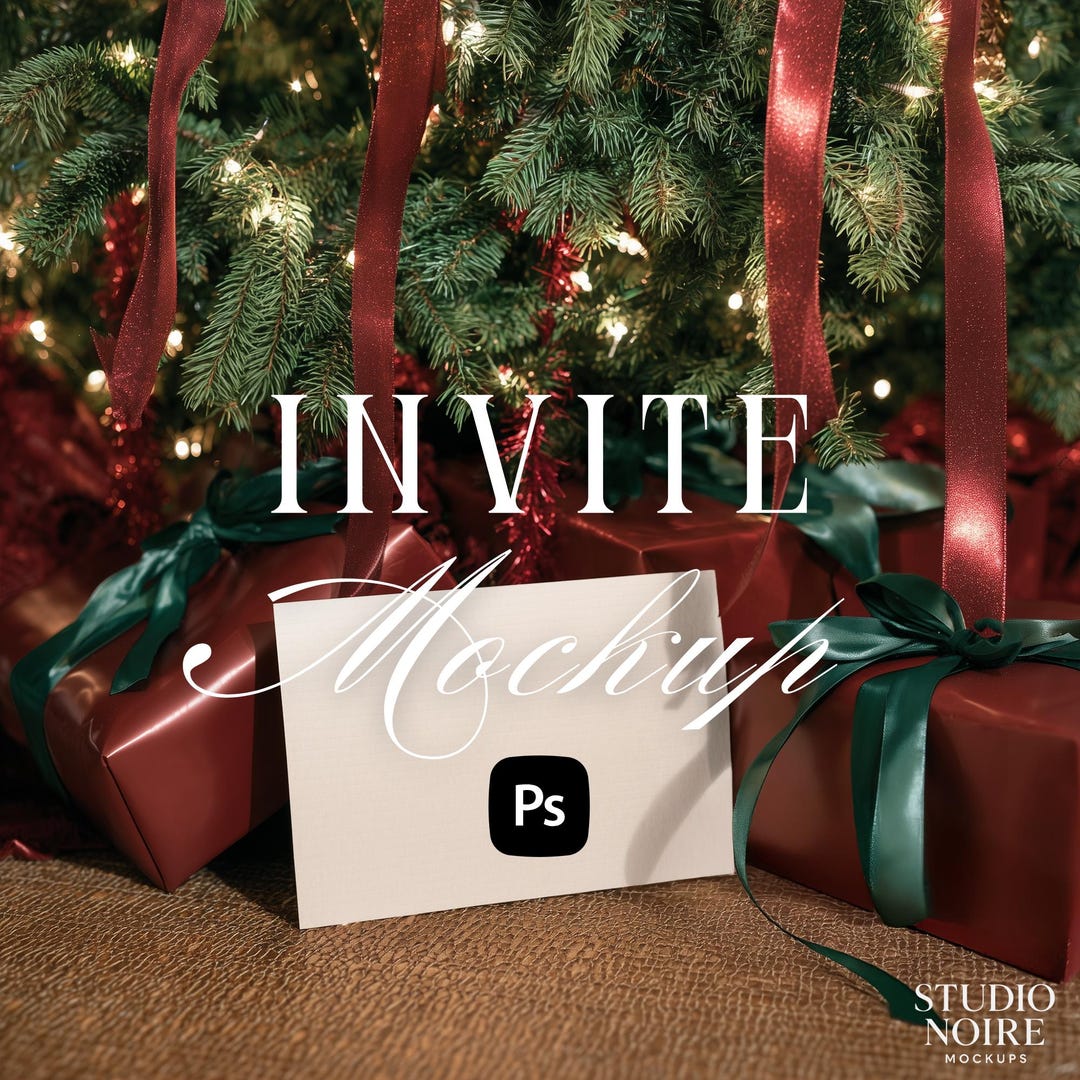 Christmas Invitation Mockup, Holiday Mockup, Mockup Invitations ...