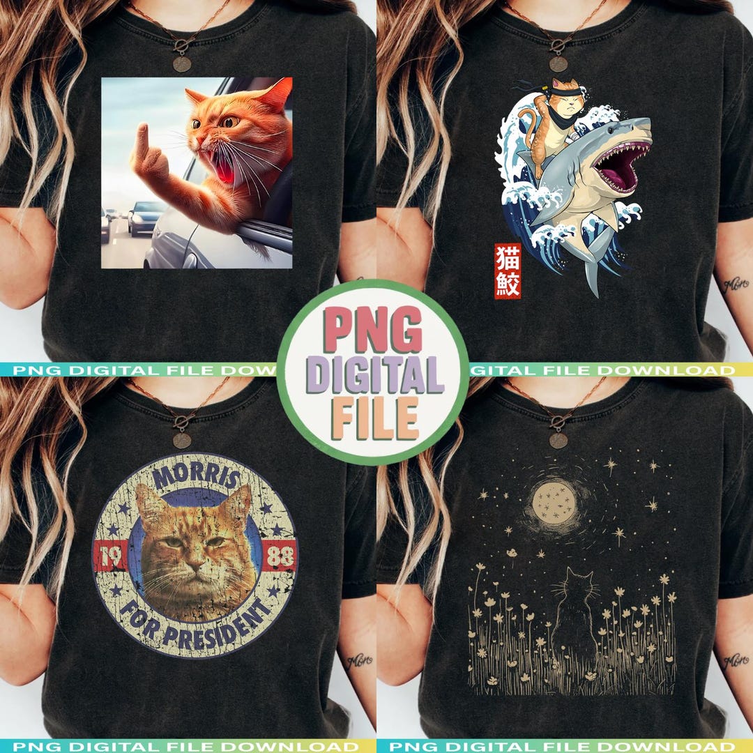 Cursed Cat Meme PNG Bundle, Middle Finger Cat, Halloween Aesthetic ...