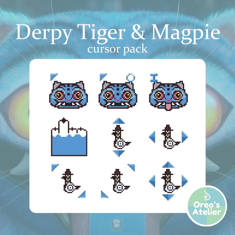 Derpy Tiger and Magpie Animated Cursors | Windows (instant Download) - Etsy