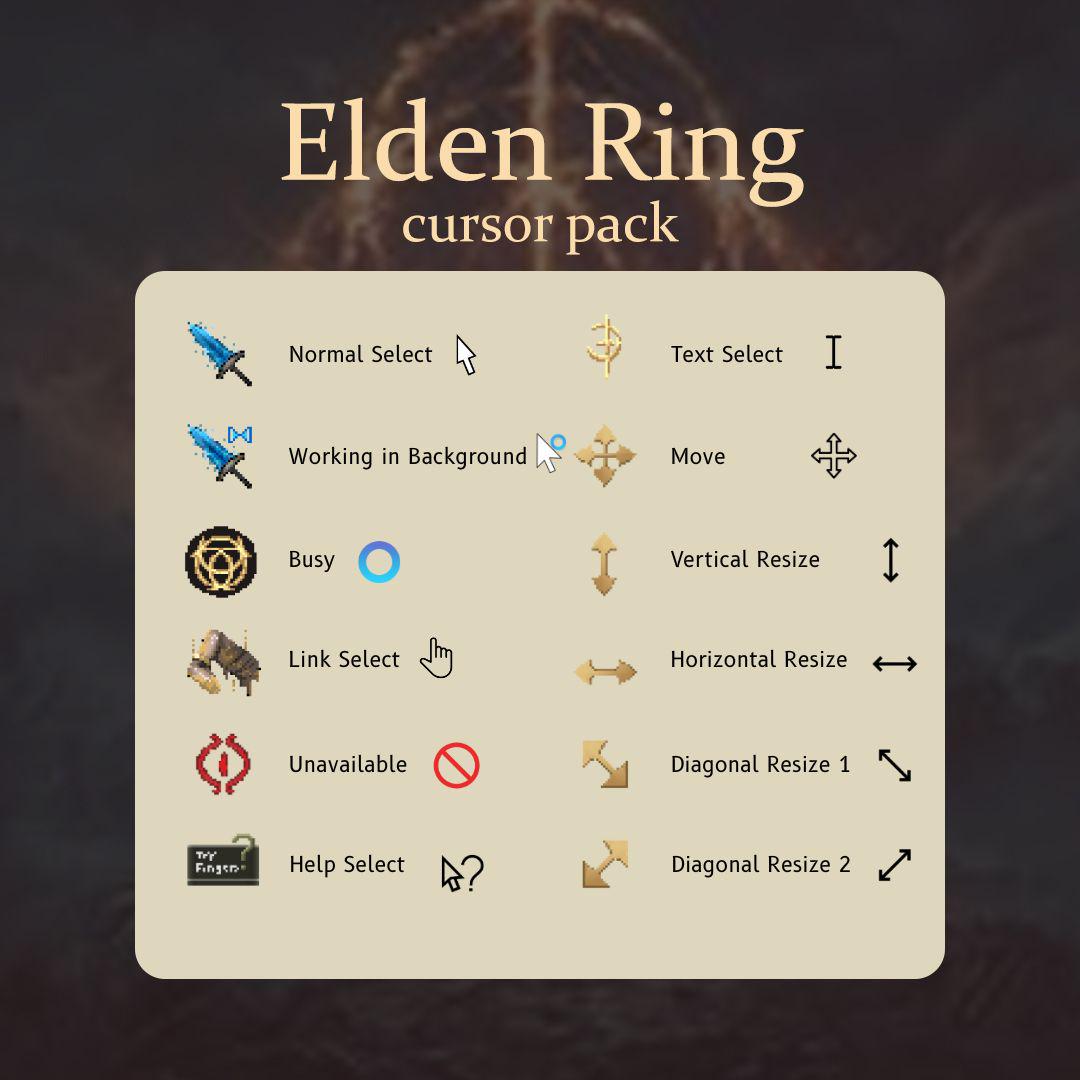 Elden Ring Cursor Pack | Windows Only | Mouse Cursors | Instant Download - Etsy