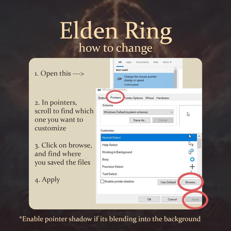 Elden Ring Cursor Pack | Windows Only | Mouse Cursors | Instant Download - Etsy