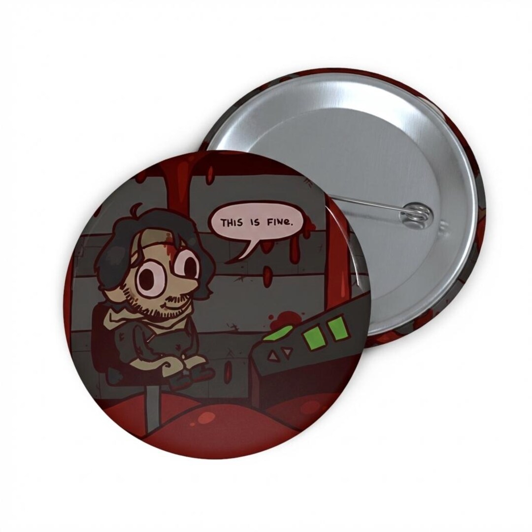 This is Fine Pin, Iron Lung Pin, Funny Meme Work Pin - Etsy