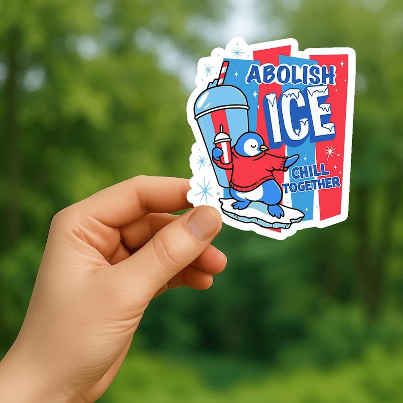 Abolish the Ice Sticker, Penguin Slush Drink Funny Summer Chill Mode - Etsy