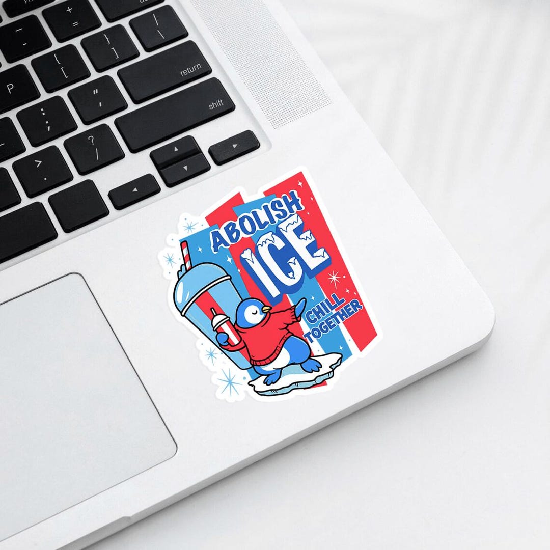 Abolish the Ice Sticker, Penguin Slush Drink Funny Summer Chill Mode - Etsy