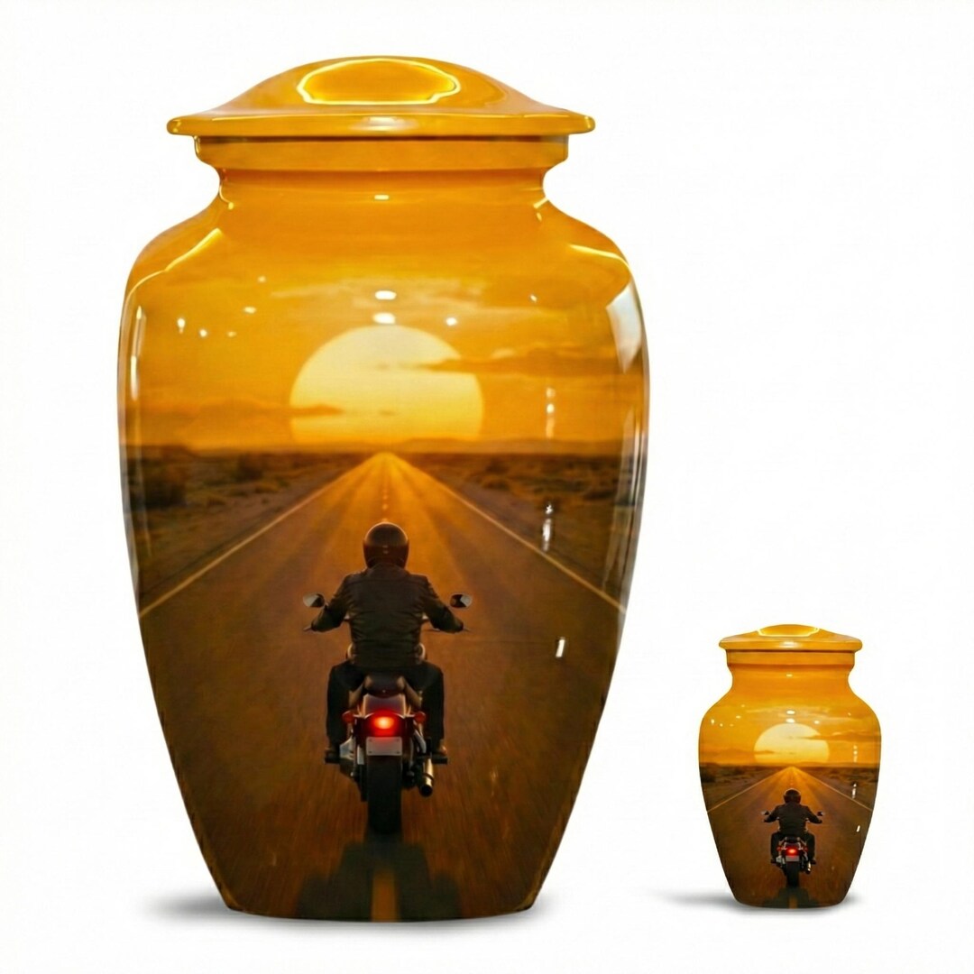 Motorcycle Cremation Urn – Sunset Ride, Biker Memorial, Adult Ashes - Etsy