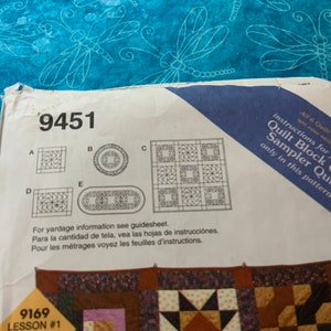Simplicity Pattern 9451, Quilt Block Pattern, Double Wedding Ring and ...