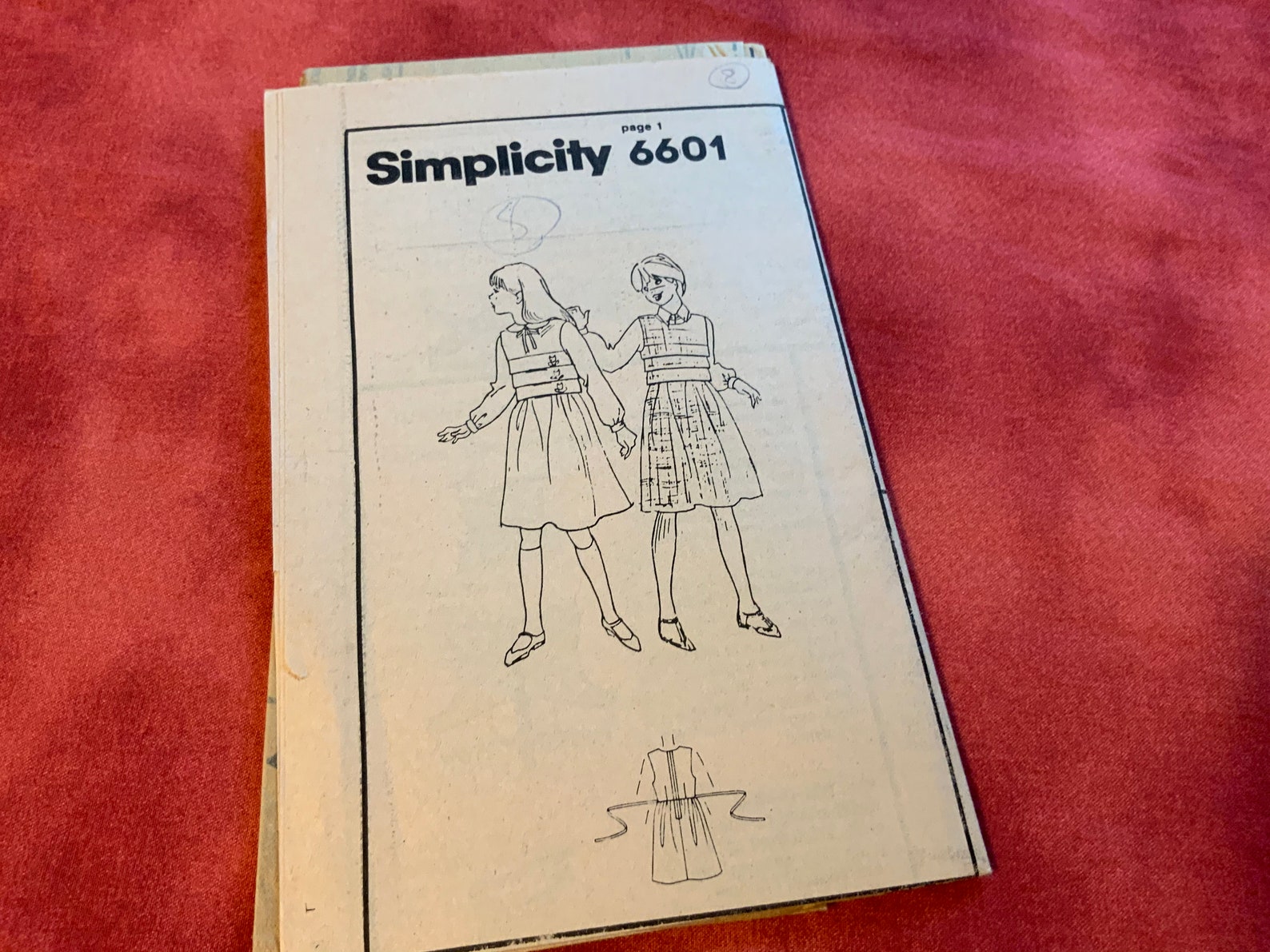 Simplicity Pattern 6601 Girls Jumper Pattern Front Tucks | Etsy